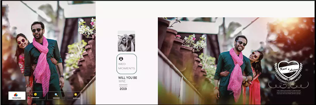 New bride and groom wedding album design 2021